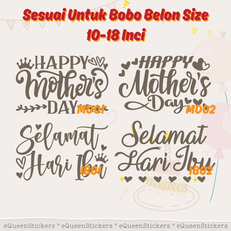 Sticker Balloon Budget - MOTHERS DAY FATHERS DAY TEACHERS DAY NURSE DAY ...