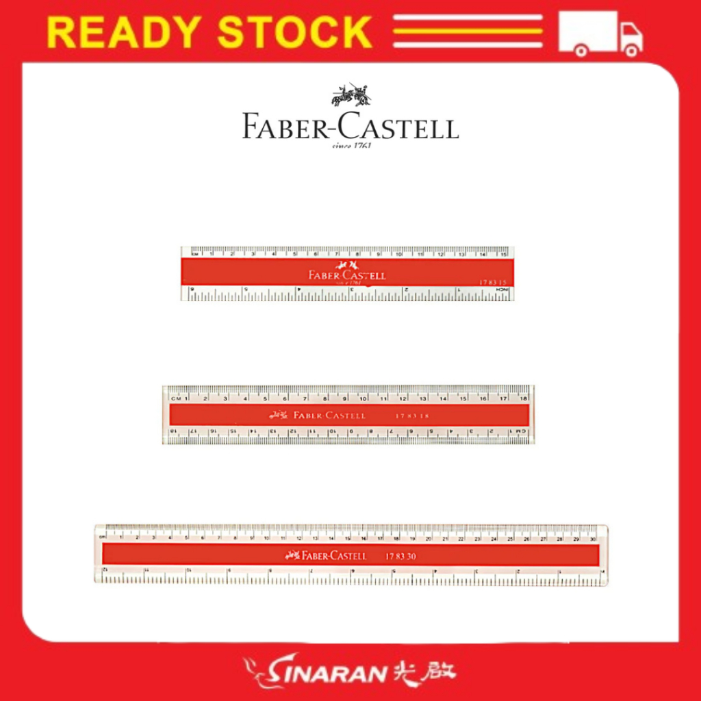 FABER-CASTELL PLASTIC RULER 15CM/18CM/30CM PEMBARIS | Shopee Malaysia