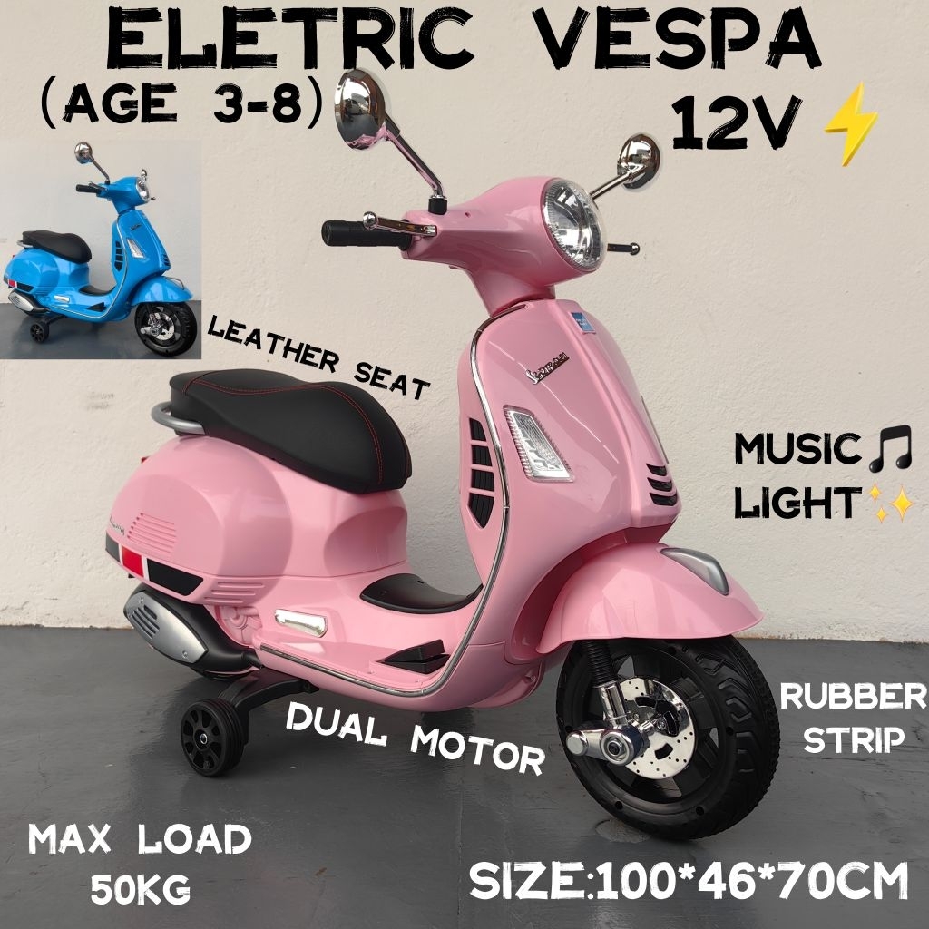 VVM: KIDS RIDE ON ELETRIC VESPA 12V AGE 3-8 MOTOR BUDAK ELETRIK VESPA ...