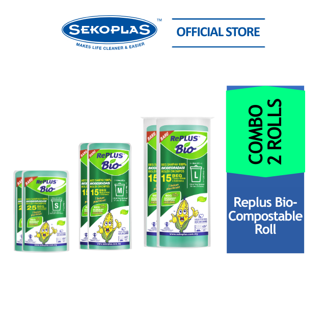 COMBO 2 rolls - Sekoplas RePLUS Bio-Compostable Bag | Shopee Malaysia