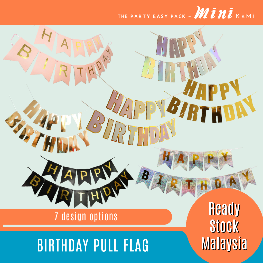Happy birthday Letter Fishtail Pull Flag Banner Ribbon DIY Party Event ...