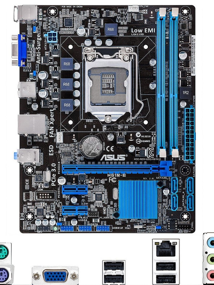 ( USED ) ASUS H61M-E Intel Socket LGA 1155 Micro ATX Motherboard DDR3 3rd/2nd Generation Core ...