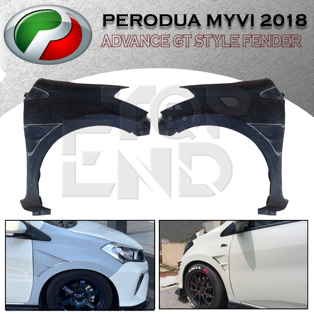 PERODUA MYVI 2018-2020 ADVANCE GT STYLE FENDER MATERIAL FIBER UNPAINT ...