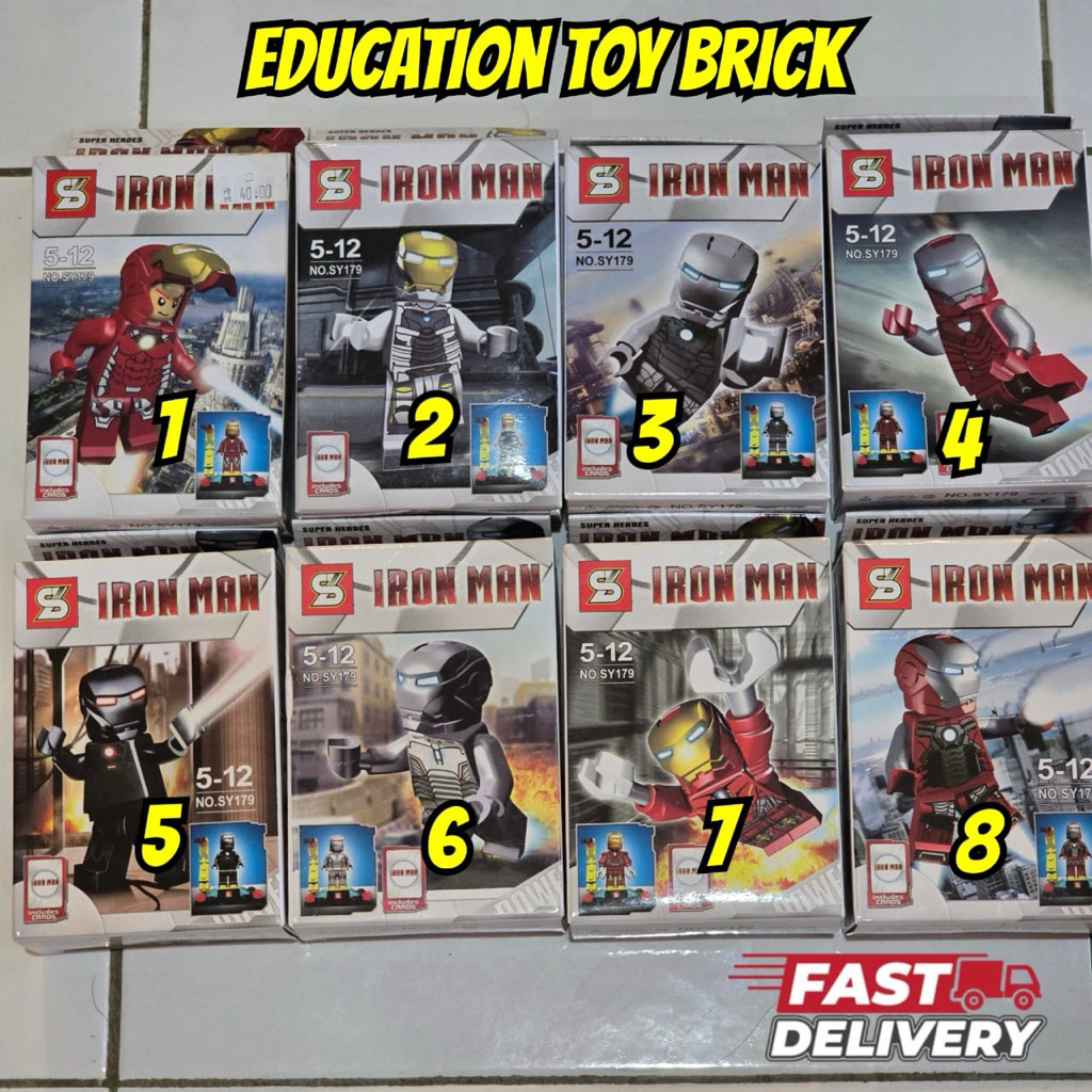 Ironman sets minifigure robot characters EDUCATION TOY BRICK Compatible ...