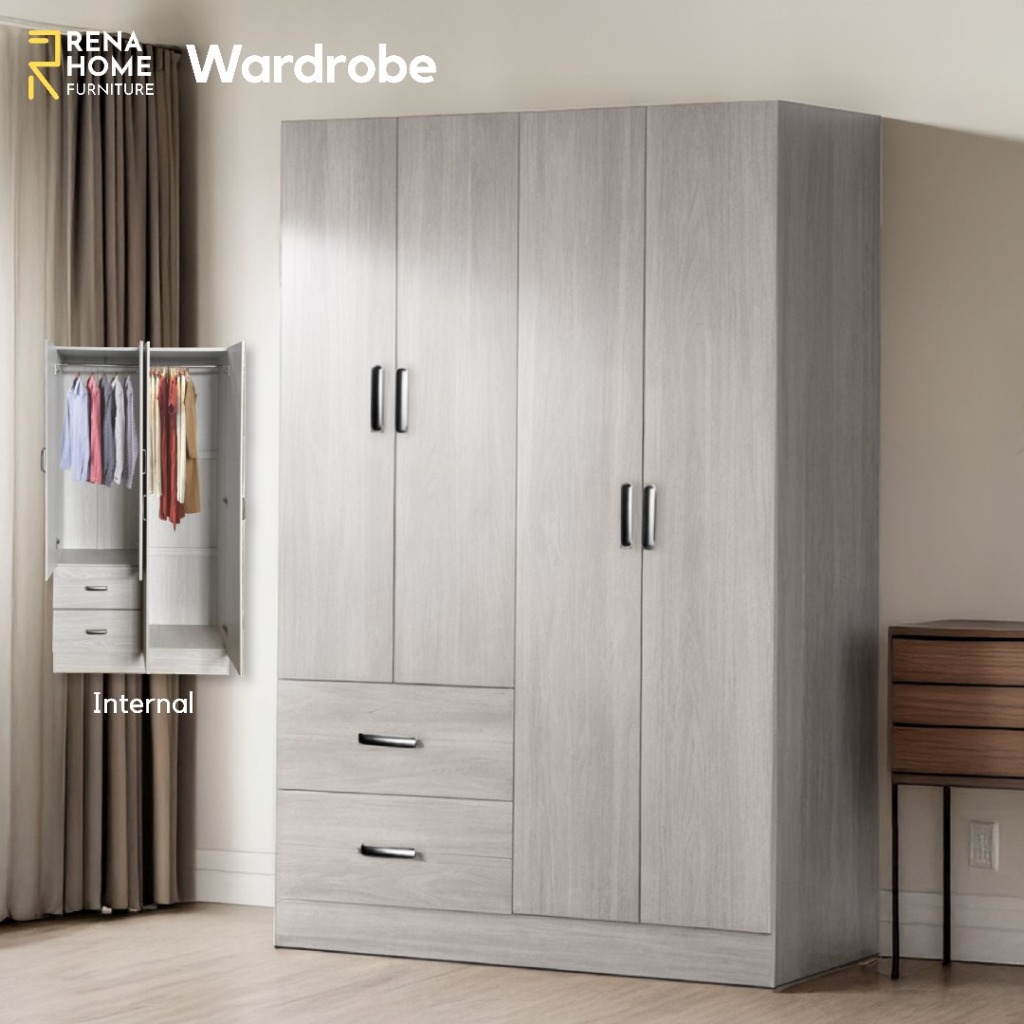 [READY STOCK] 3 Door 2 Drawer Bedroom Wardrobe | Storage Cabinet ...