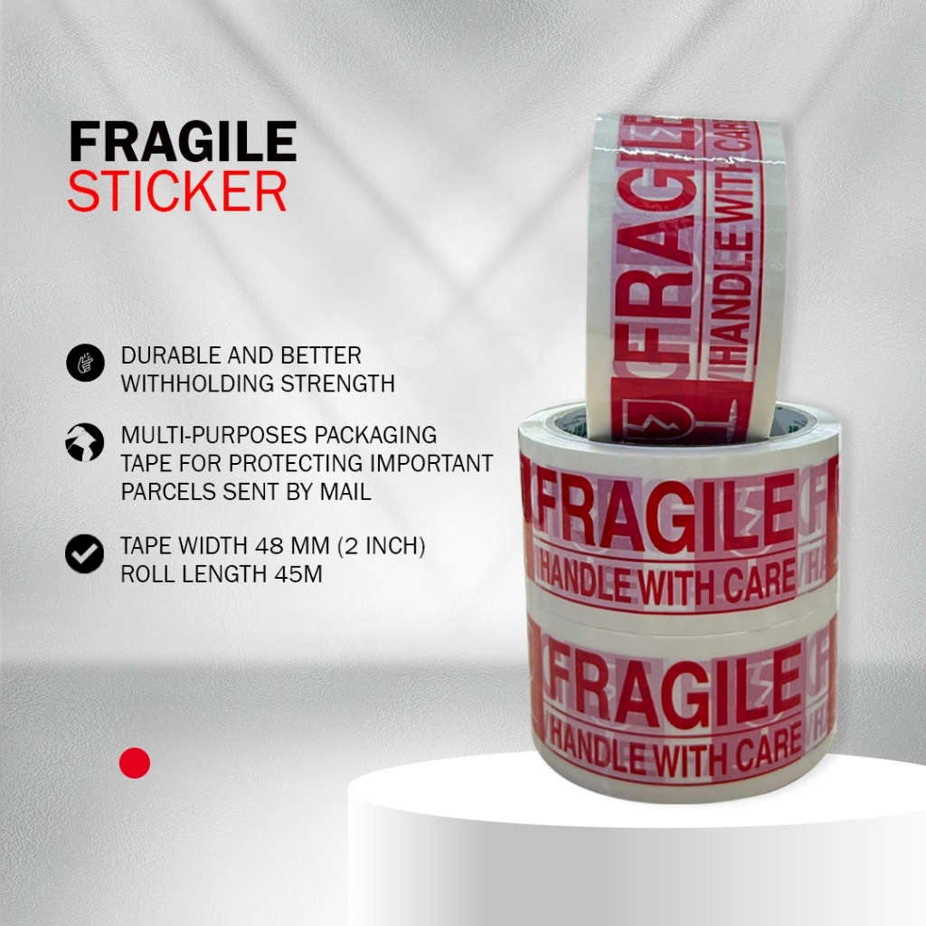 Fragile Tape Opp Tape 1 unit Opp Fragile Tape 45mm | Shopee Malaysia