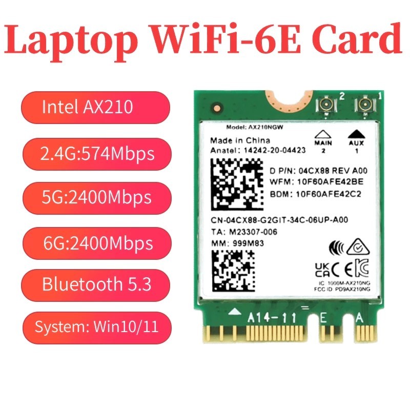 Intel AX200 AX201 AX211NGW AX210/AX1675x M.2 CNVio Wifi 6E card,Wifi 6 ...