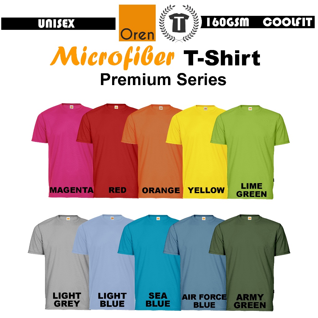 【Premium】Microfiber Plain T-Shirt Round Neck QD0405/QD0407/QD0413 ...