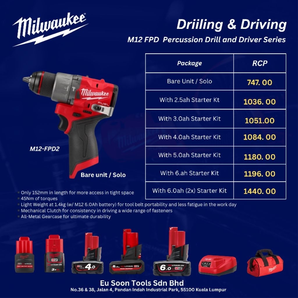 Milwaukee M12 Gen III Percussion Drill / Driver (M12 FPD2~) | Shopee ...
