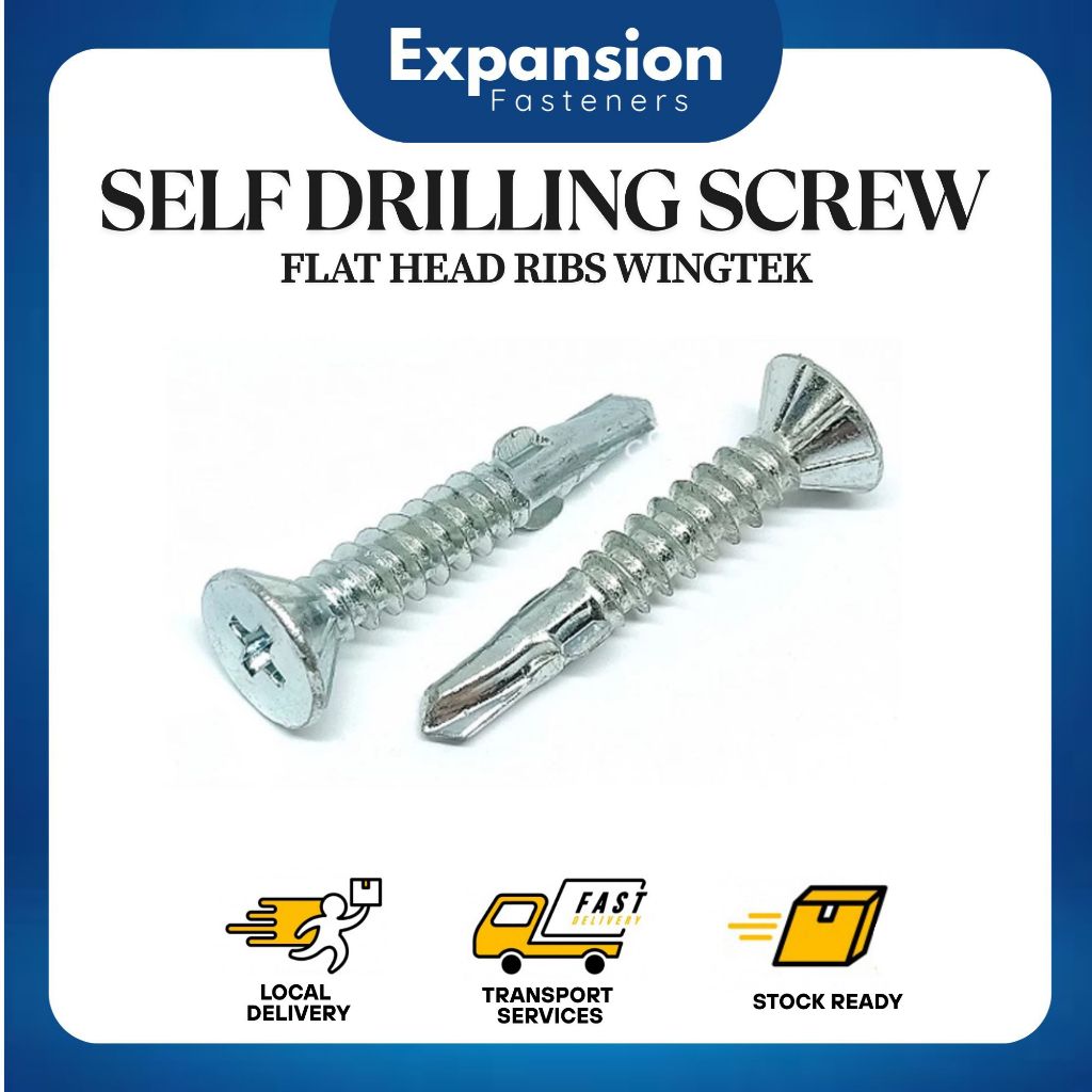 Self Drilling Screw DS-FRW Flat Head With Wing | Shopee Malaysia