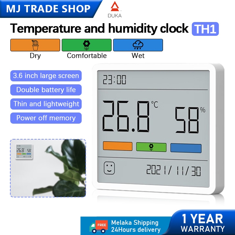 DUKA Temperature And Humidity Clock Indoor High-precision Baby Room LCD ...