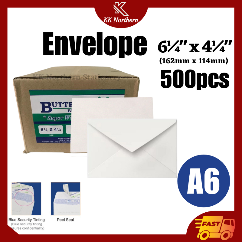 (500pcs) Envelope / Sampul Surat Kad Kahwin 6 1/4" X 4 1/4" White color ...