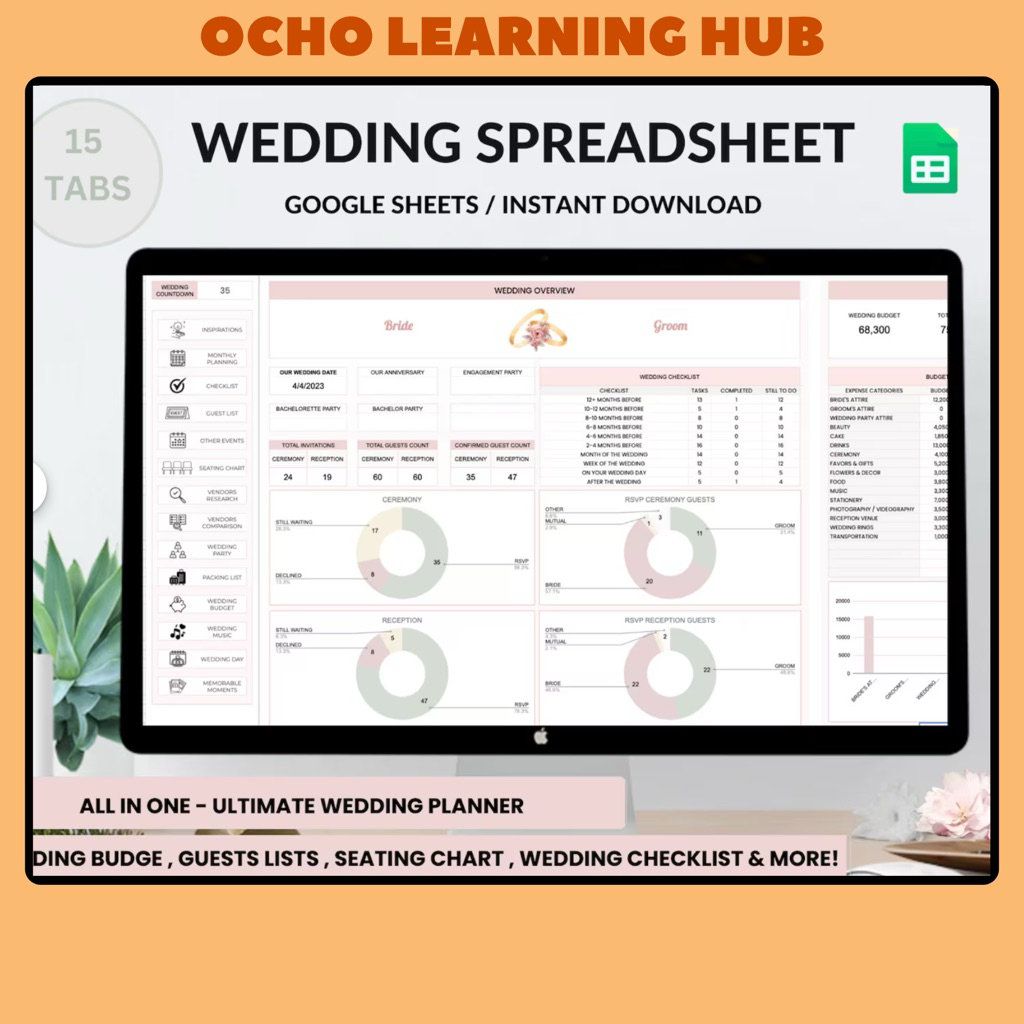 Digital Wedding Planner Spreadsheet - Kahwin/Akad Nikah Excel Budget ...