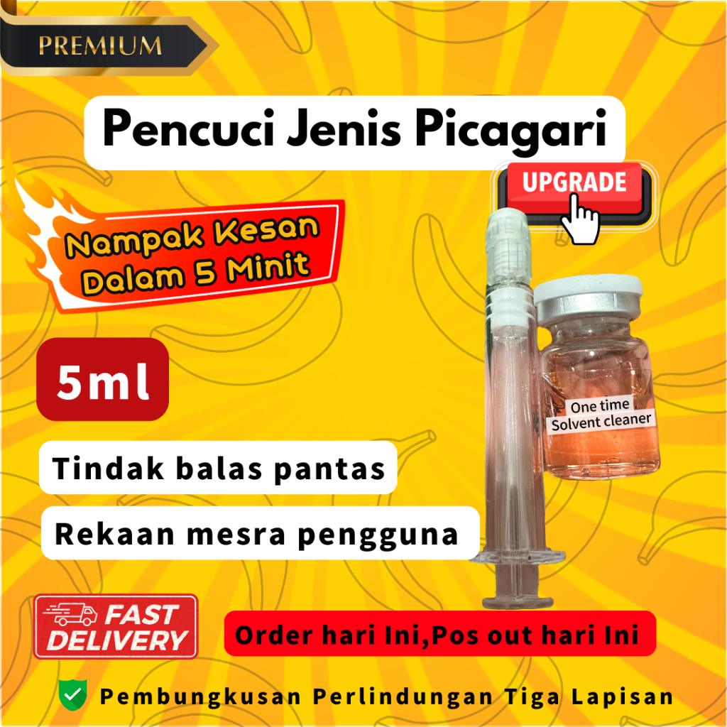 【Jenis Picagari 5ml】Pencuci Pelarut | Sekali Guna | Tindak Balas Pantas ...