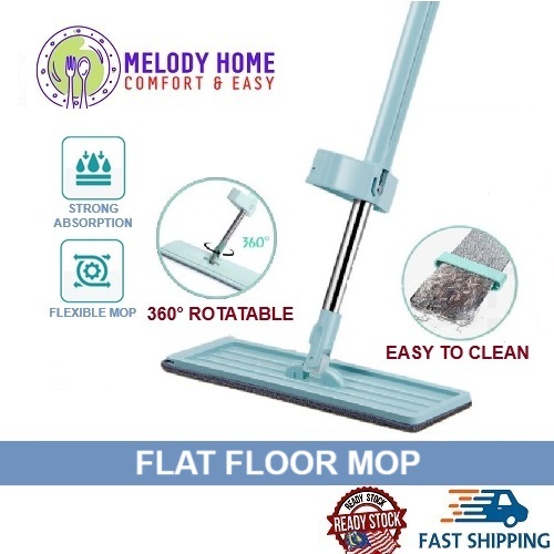 Mop Lantai 360 Rotation Flat Mop Free Hand Washing Lazy Mop Floor Cleaning Microfiber Squeeze ...