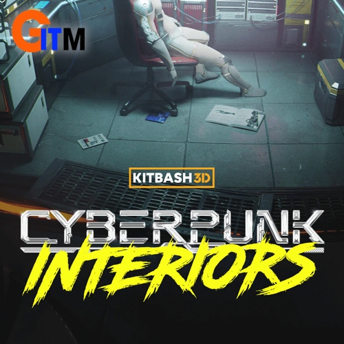 KITBASH3D - CYBERPUNK INTERIORS | FUTURISTIC NEON ROOM 3D ASSET PACK | DIGITAL DOWNLOAD ...