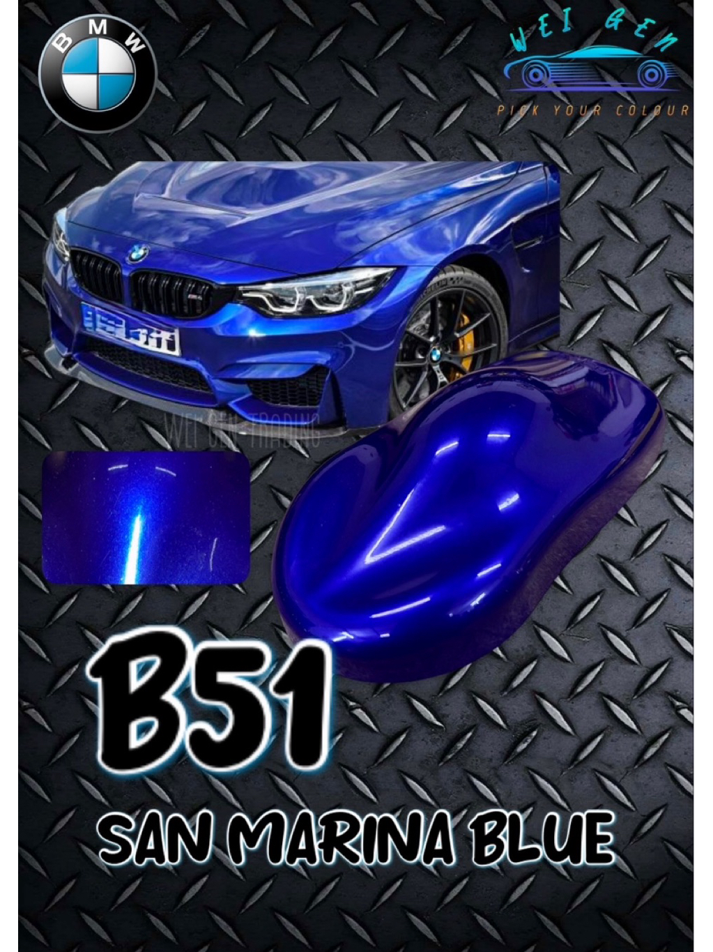 B51* BMW- SAN MARINA BLUE ( 2K PAINT HIGH TEMPERATURE) | Shopee Malaysia