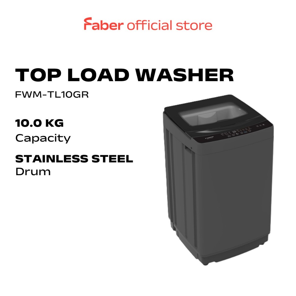 Faber Top Load Washer FWM-TL10GR 10KG Washing Machine | Shopee Malaysia