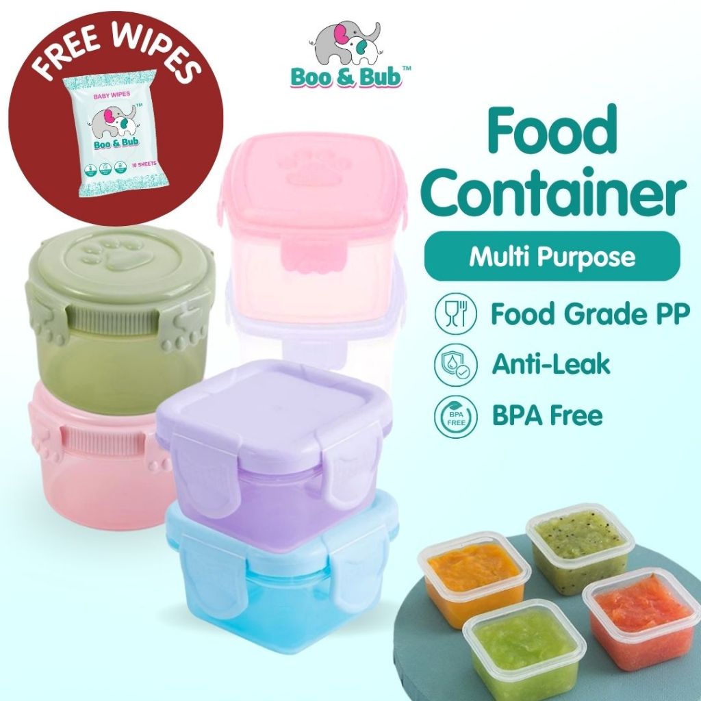 Boo&Bub 4Pcs 60ml Baby Food Container Milk Powder Container Infant ...