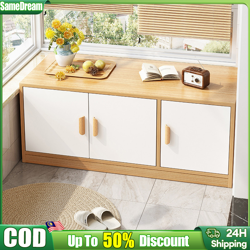🔥Window Storage Cabinet Balcony Bedroom Floor Low Cabinet With 2/3 ...