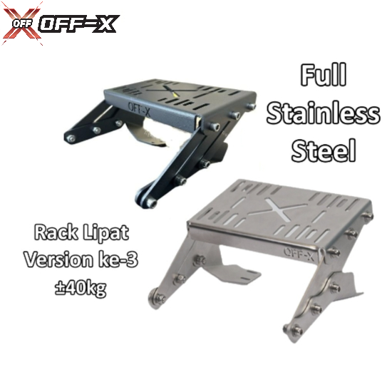 OFF-X Adjustable Stainless Steel Monorack Rack Lipat Motor Box Belakang ...