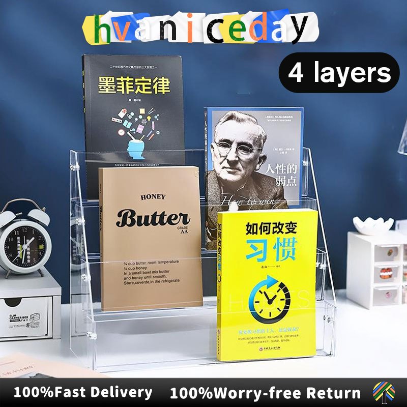 4 Layer Display Stand Shelf Showcase Acrylic Grain Peripheral Ladder ...