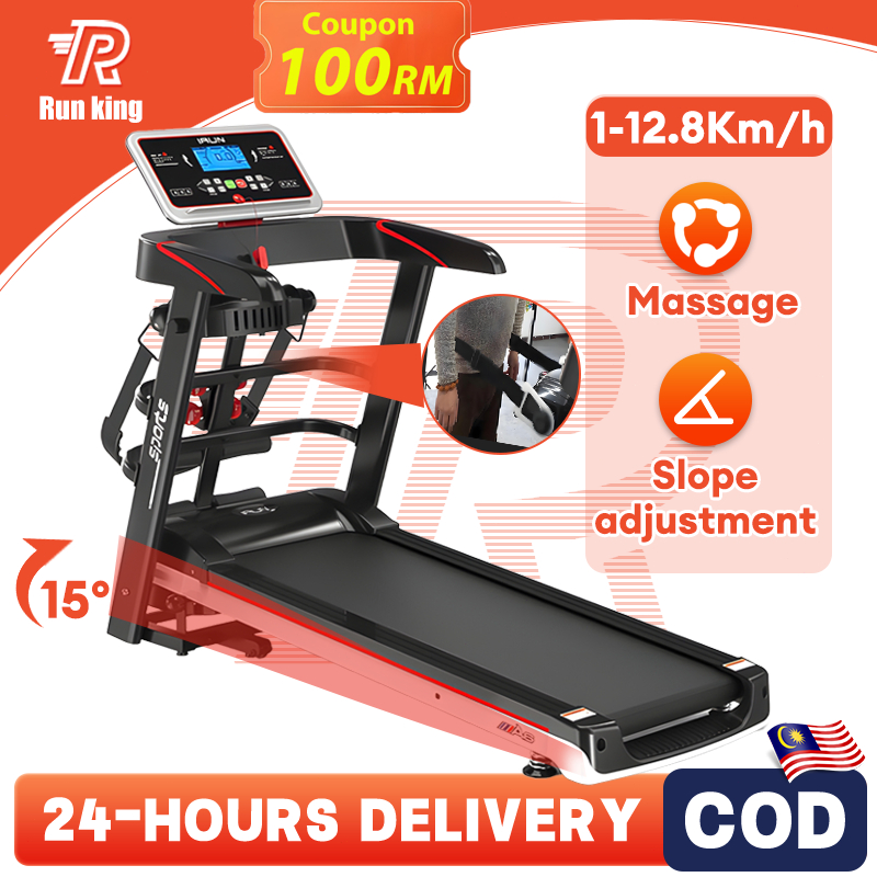 Treadmill 3.5HP Multifuncion Treadmill With Handle Manual Incline With ...