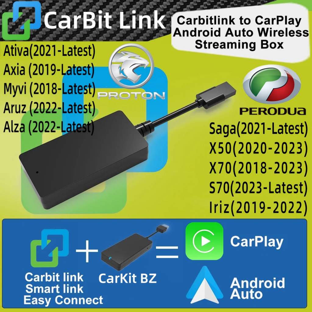 Carbitlink Smartlink EasyConnection To Wireless CarPlay Adapter Caraikt Proton X50 X70 S70 ...