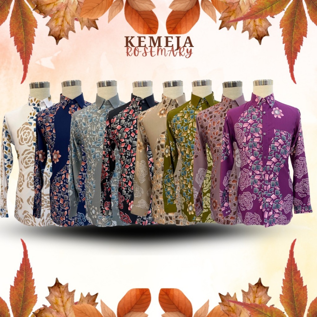 NEW DESIGN !!! KEMEJA BATIK ROSEMARY SAKURA SILK (Pre-Order) | Shopee ...