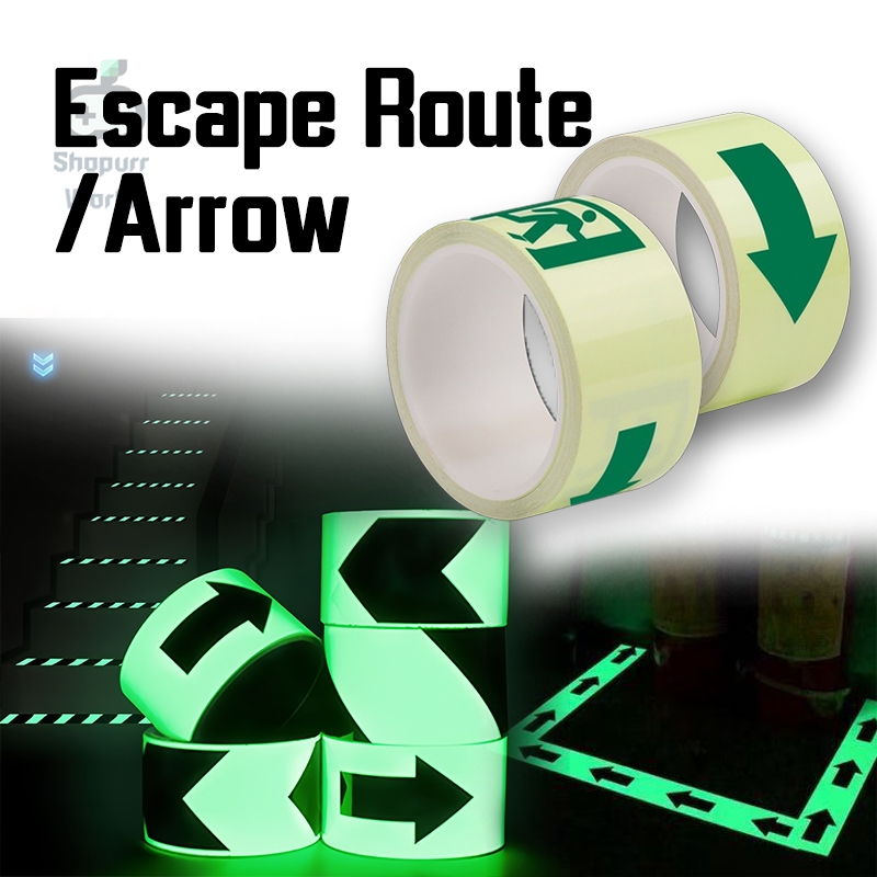 Emergency Exit Luminous Tape 5M [Sign+Arrow] - REFLEKTIF KETARA Anti ...