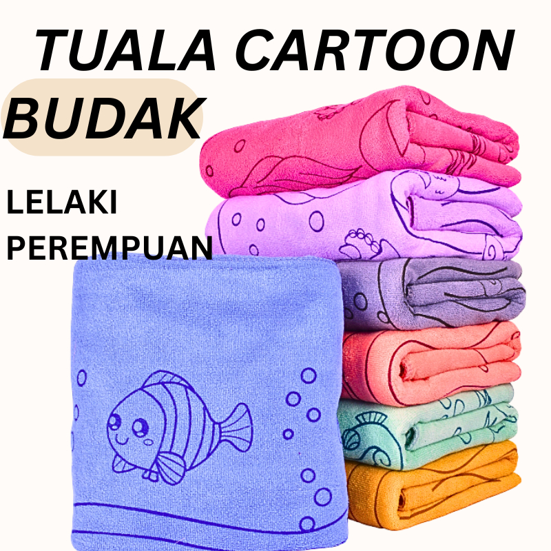 Tuala Mandi Budak Dan Dewasa Microfiber Cute Comel Cartoon Towel ...