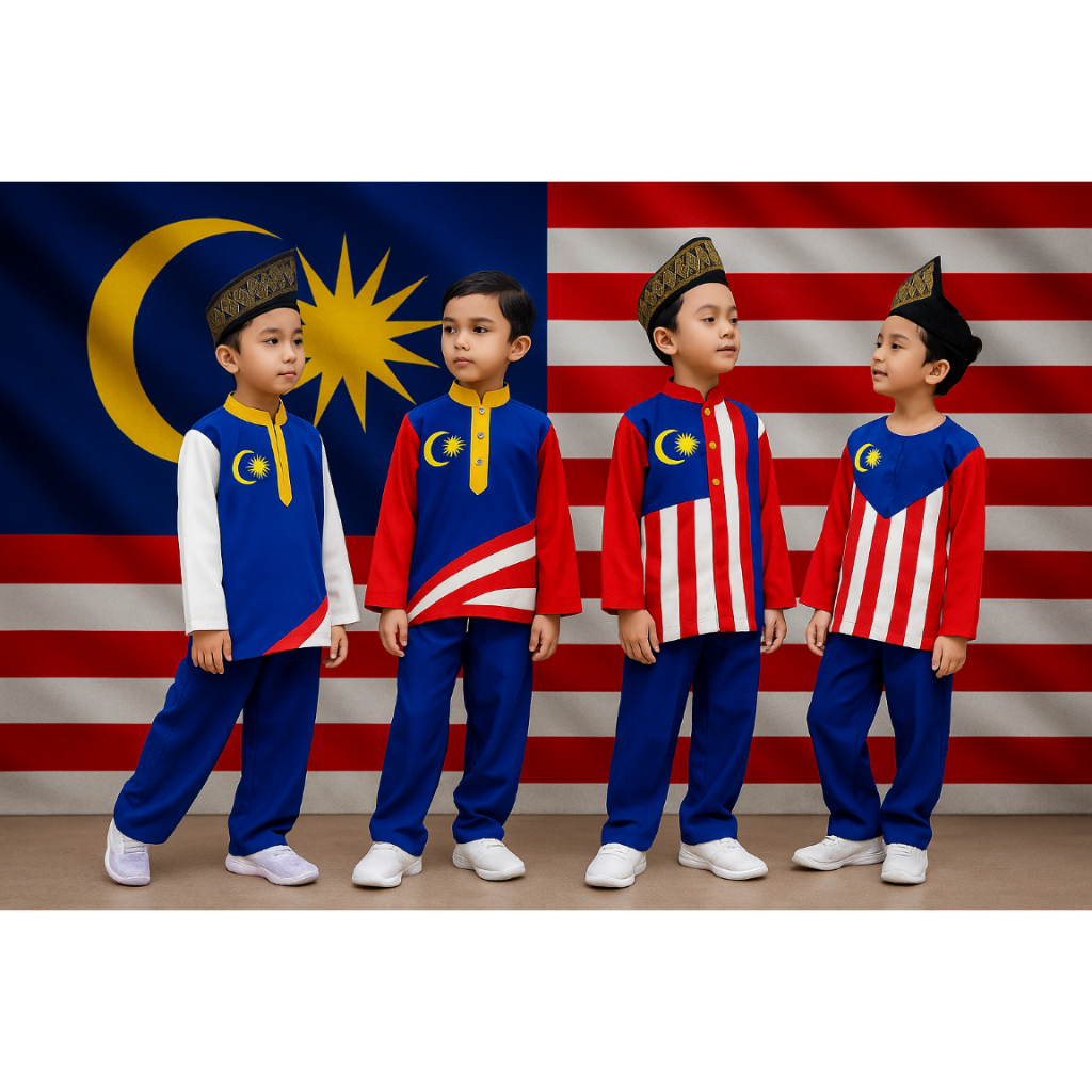 Baju Merdeka / Baju Bendera Lelaki Kanak Kanak Premium Quality Kain ...