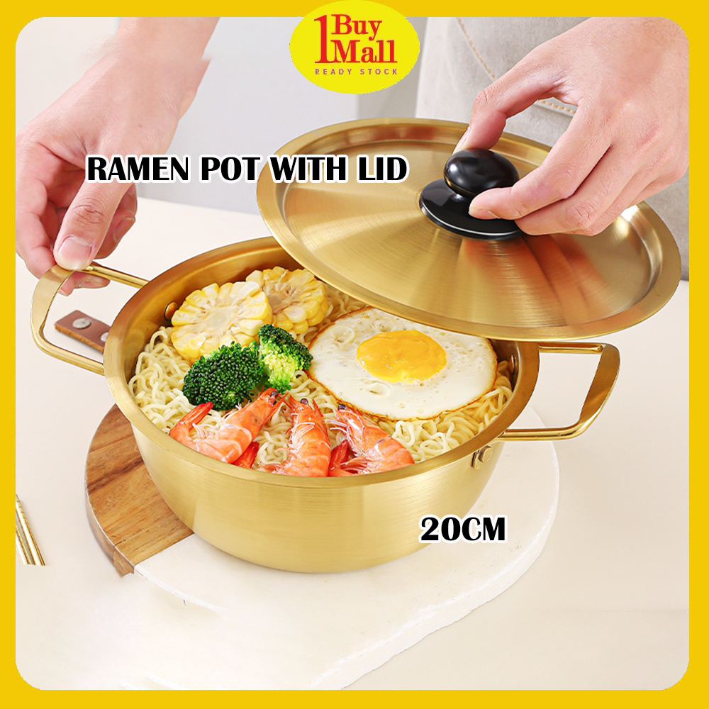 Periuk Mee Ramen Korea Dengan Penutup Periuk Sup Keluli Tahan Karat Mee ...