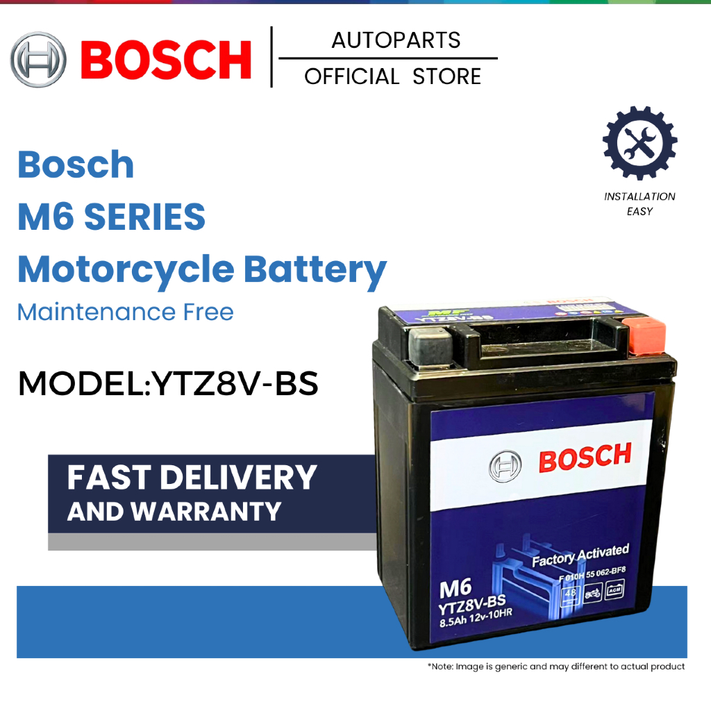 YTZ8V YTZ8 (REPLACEMENT YTX7L / YTX7L-BS ) BOSCH GEL BATTERY R25 BENELLI RFS150i CBR250 VT250 ...