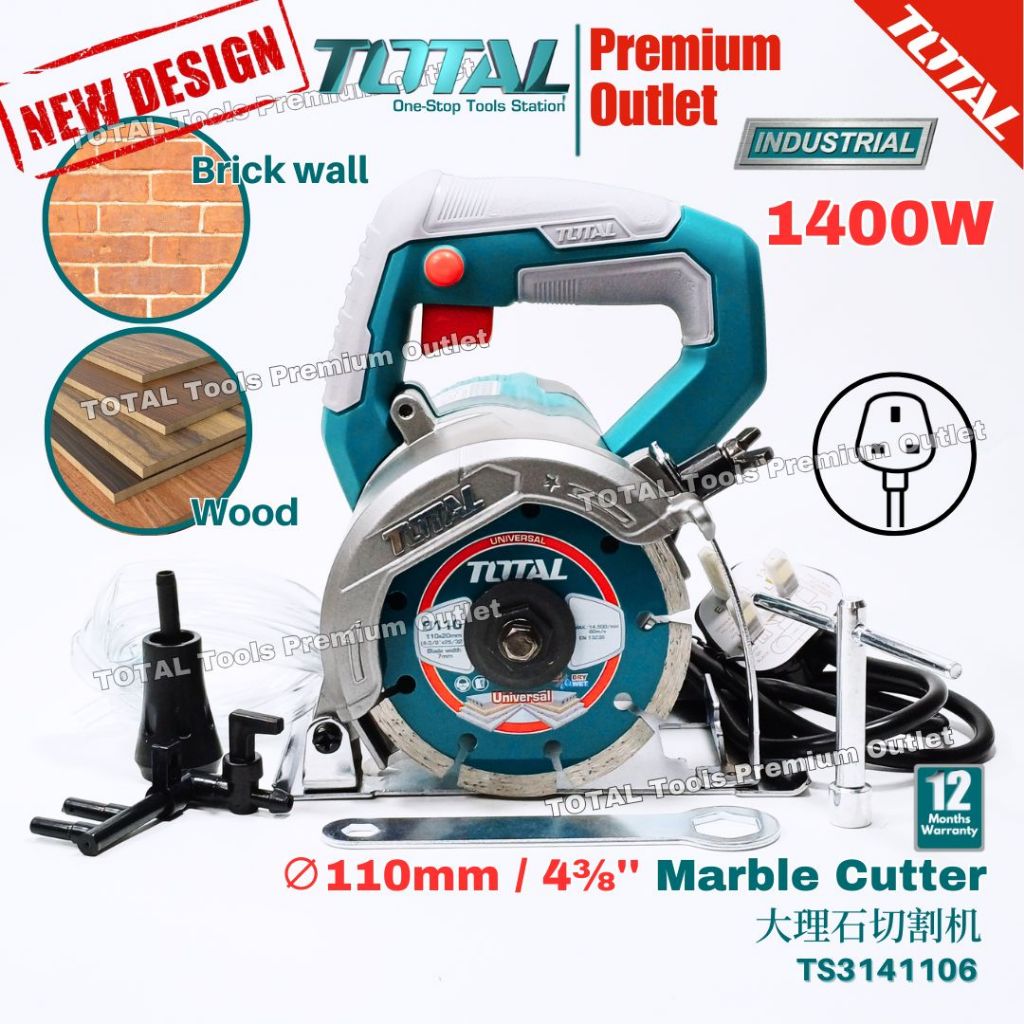 TOTAL Tools (New design 2025)1400W ∅110mm /4⅜'' Marble / Wood Cutter ...