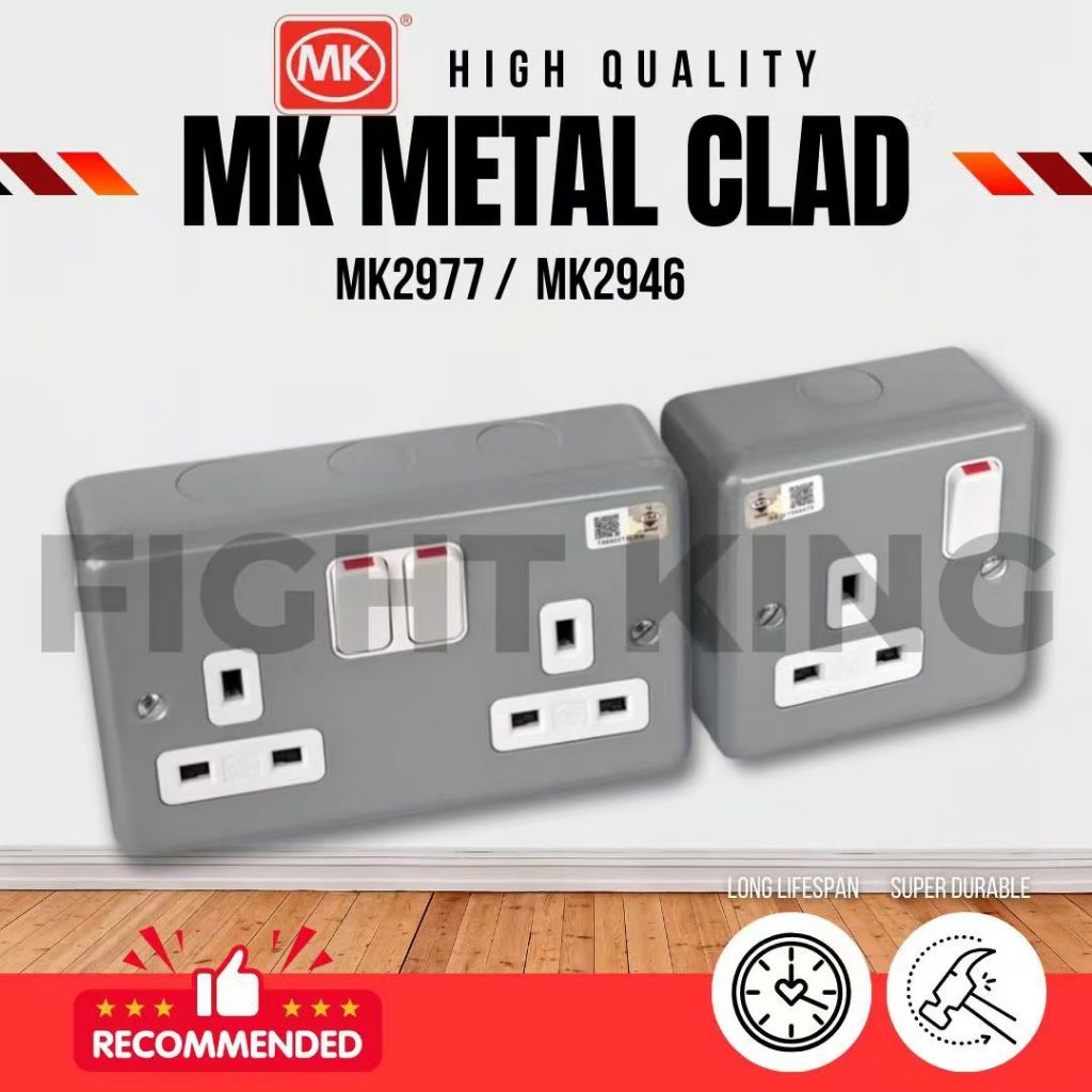 🔥SIRIM🔥MK ELECTRICAL HEAVY DUTY 1G / 2G METAL CLAD SWITCH SOCKET BESI ...
