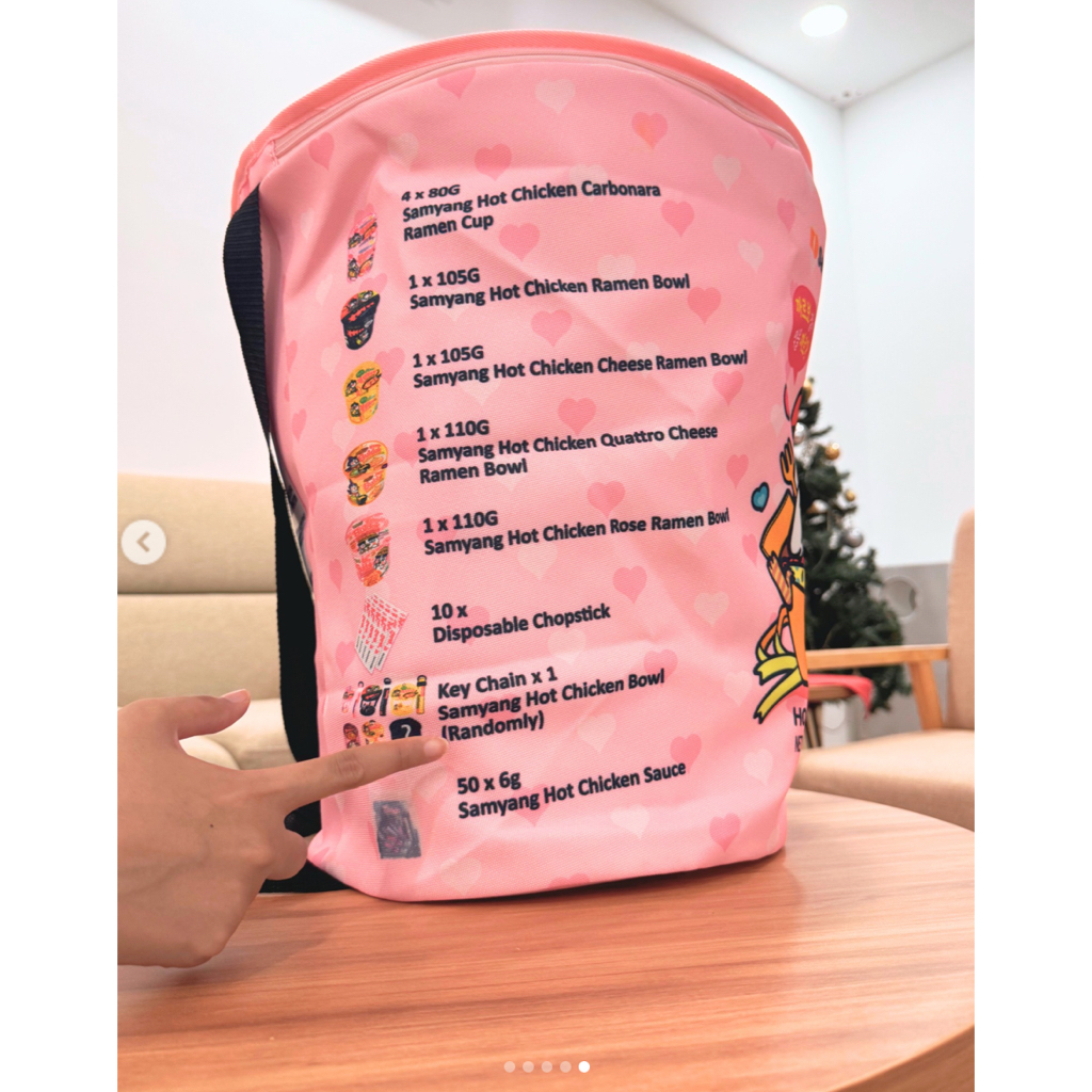 New!! Pink Samyang Giant Ramen Bag/ Black Samyang Buldak Hot Chicken ...