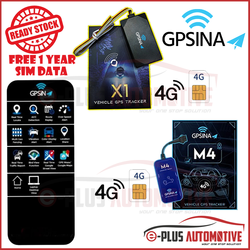 GPSINA M4 X1 Local Sim Data Car Van GPS Vehicle Tracker (Free 1 Year ...