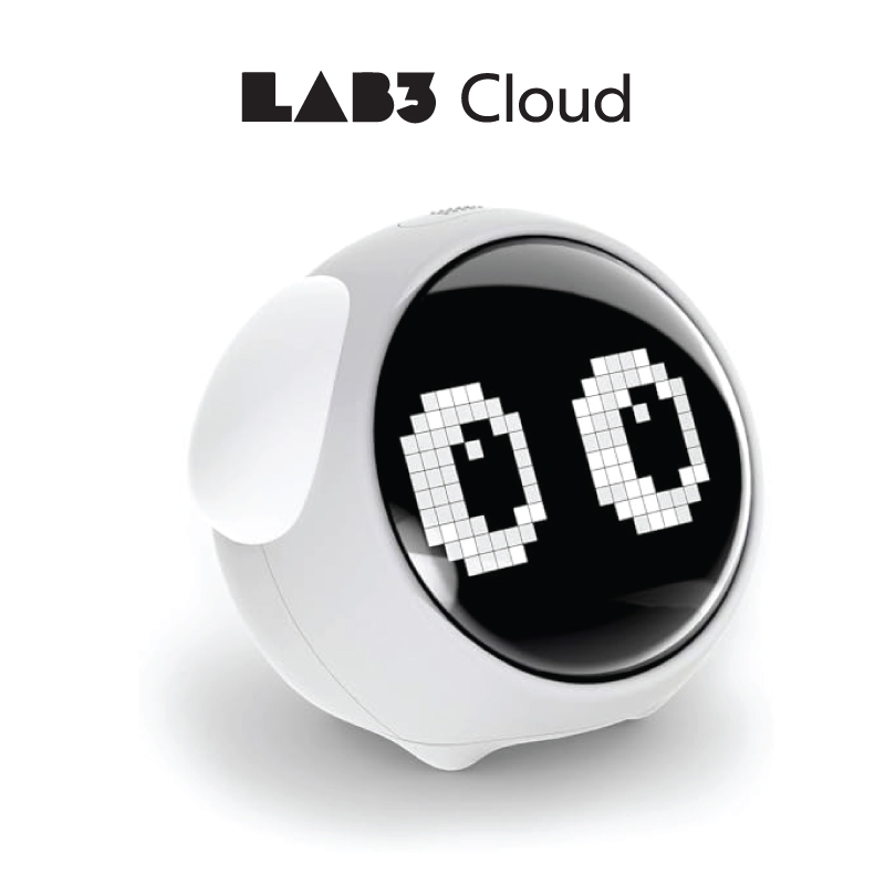 LAB3 Cloud Emoji Alarm Clock Cute Expression Voice Control Night Light Alarm Clock Child Bedside ...