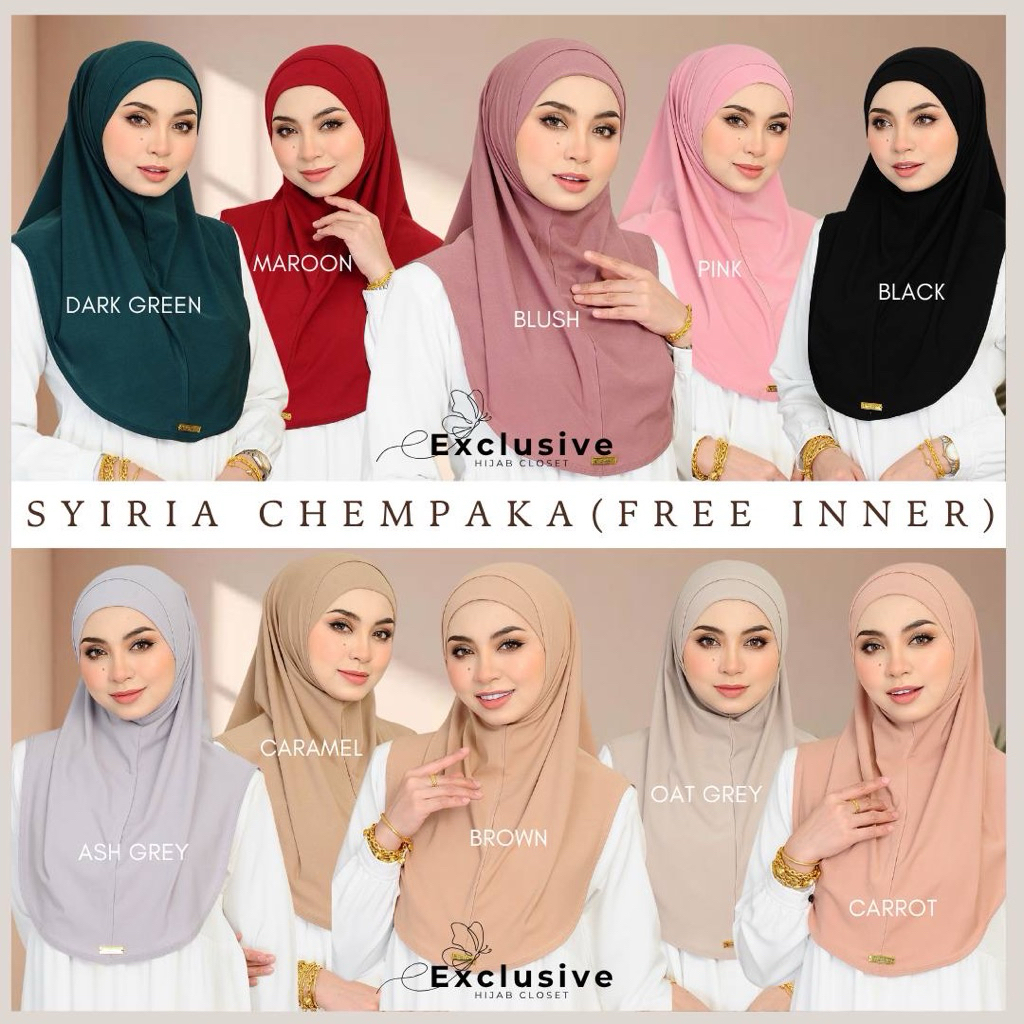 Tudung Syria Moscrepe Selesa Dan Murah Free Inner Instant Ironless | Shopee Malaysia