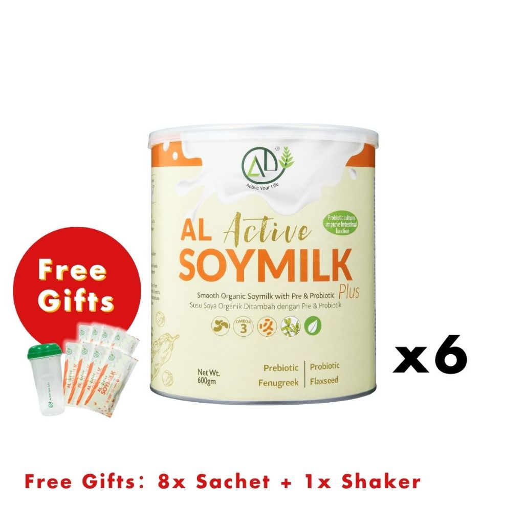 Activelife Active Soymilk Plus 600g x 6 Units (For Gastric, Constipation, Bloating & Etc ...