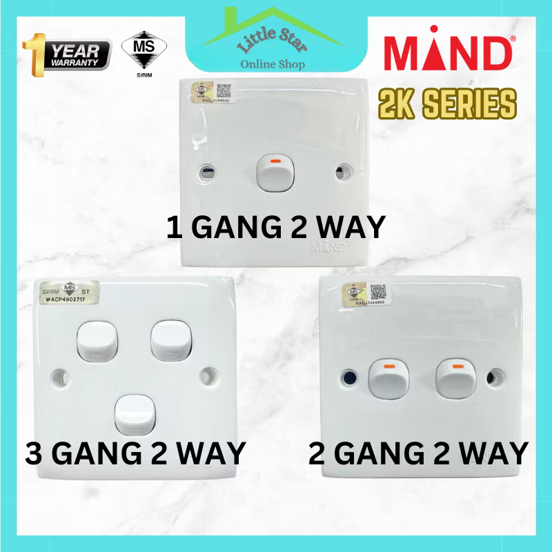 MIND 2K Series2 Way Switch Socket Suis Lampu Rumah | Shopee Malaysia
