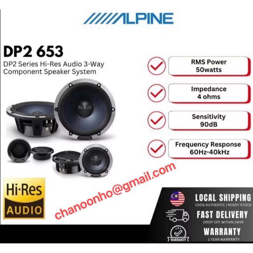 ALPINE-DP2-653 6.5" COMPONENT 3 - WAY SPEAKER | Shopee Malaysia