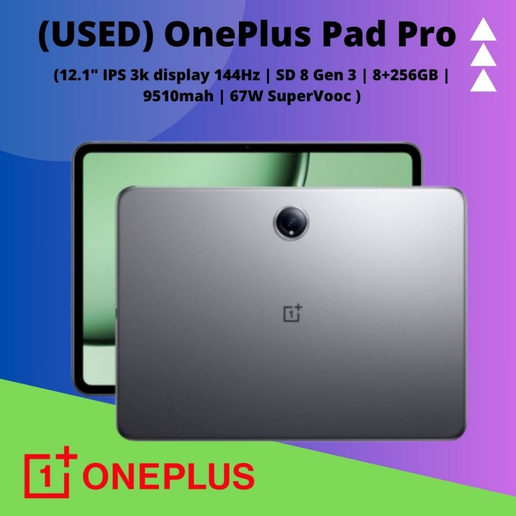 (USED) OnePlus Pad Pro (12.1" IPS 3K 144Hz | SD 8 Gen 3 | 8+256GB | 67W ...