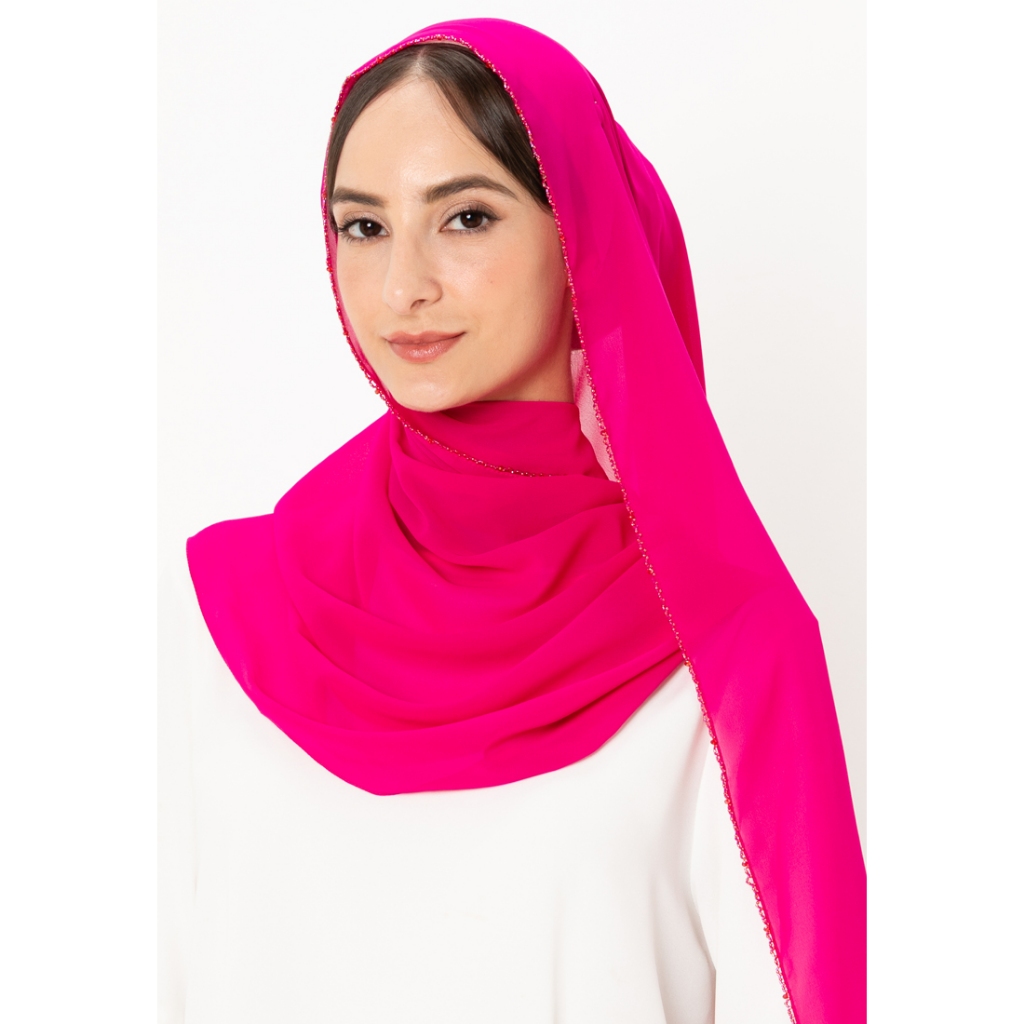 Kashkha Georgette 3-Side Beaded Shawl | Shopee Malaysia
