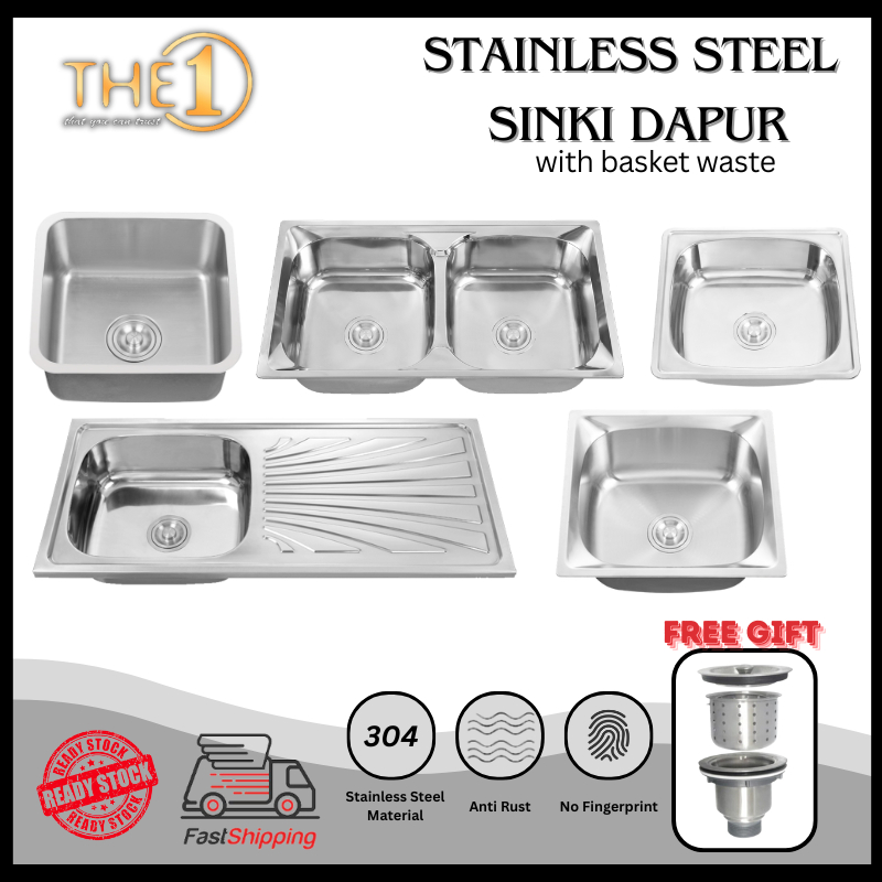 (THE 1) Top Mount Sink Single Bowl Sink Stainless Steel Kitchen Sink ...