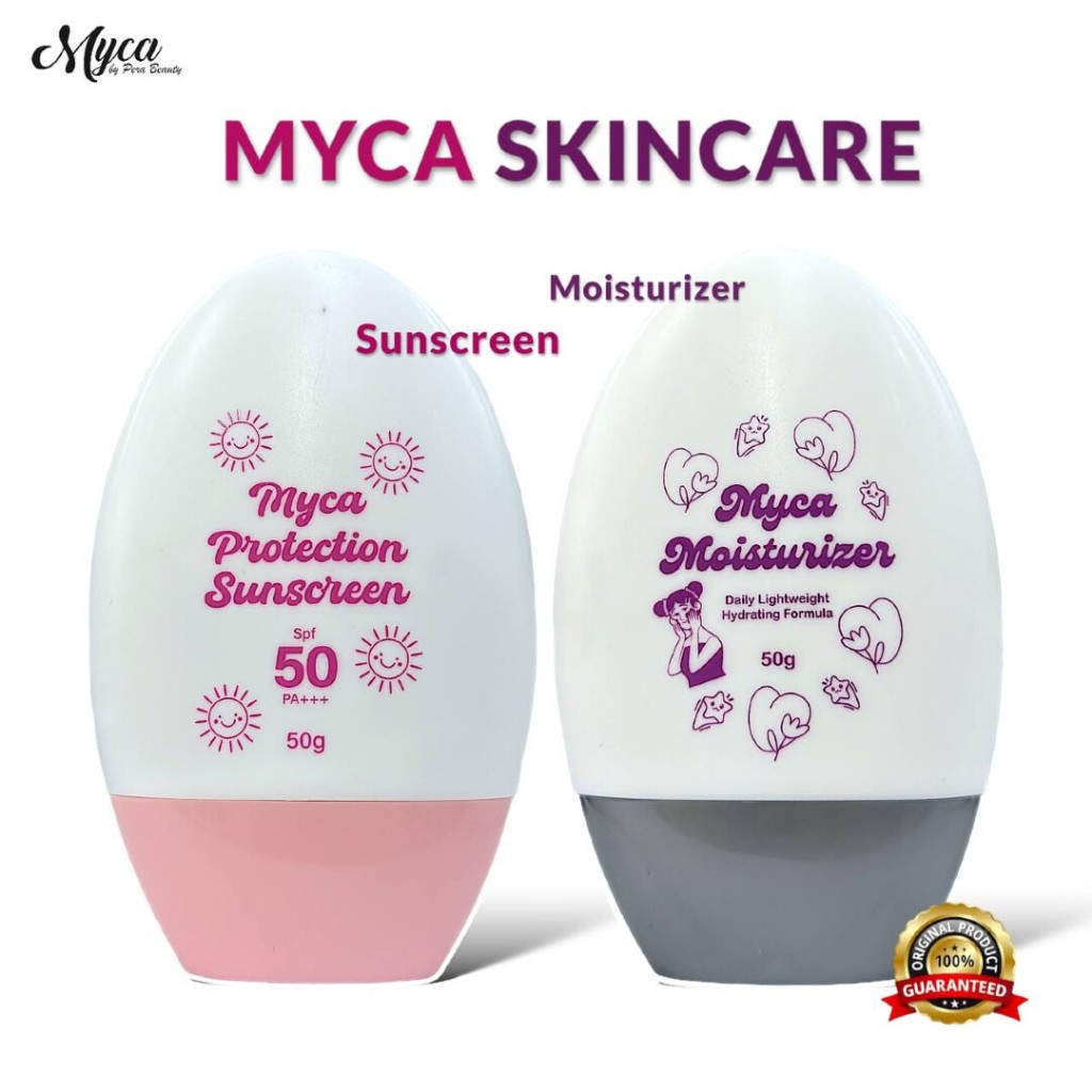 MYCA Sunscreen 50g And Myca Moisturiser 50g Skincare For All type Skin ...