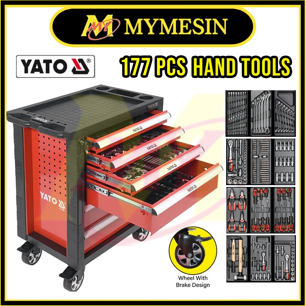 MY Yato YT-55300 Roller Cabinet with 177pcs Tools 6-Drawers Made In ...