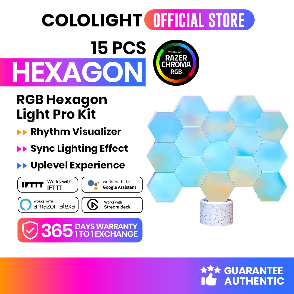 COLOLIGHT HEXAGON SKY RGB Light Pro Gaming Light Creative Smart Control ...