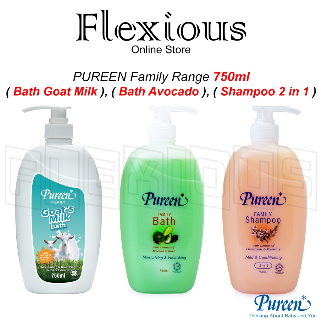 *PUREEN* Family Range 750ml ( Bath Goat Milk ), ( Bath Avocado ...
